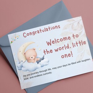 Printable New Baby Card New Baby Card Printable Digital New Baby Cards ...