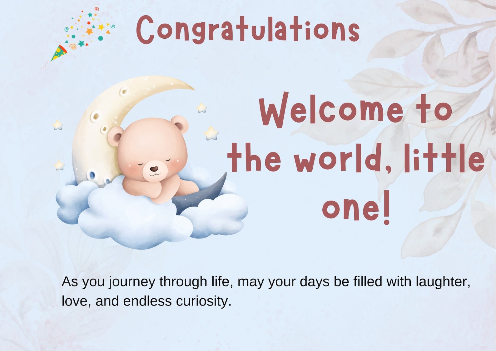 Printable New Baby Card New Baby Card Printable Digital New Baby Cards ...