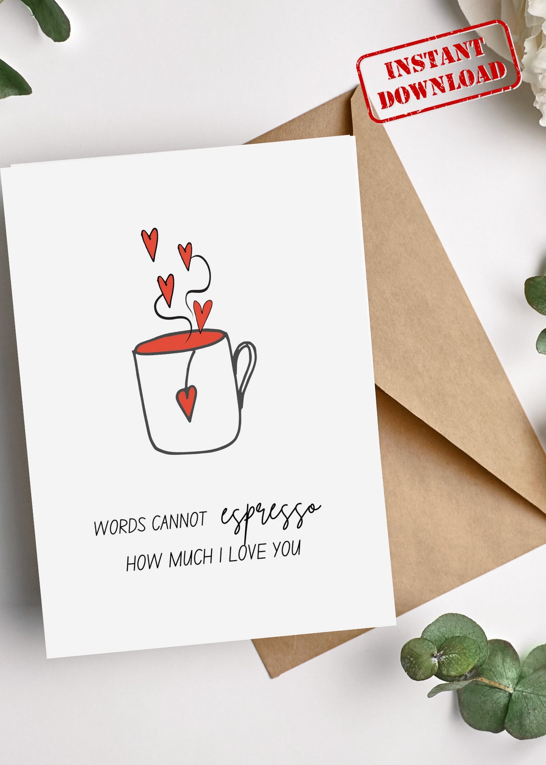 Printable Love Card Valentine Card Printable Digital Valentine Cards ...