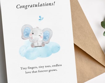 Printable New Baby Card New Baby Card Printable Digital New Baby Cards ...