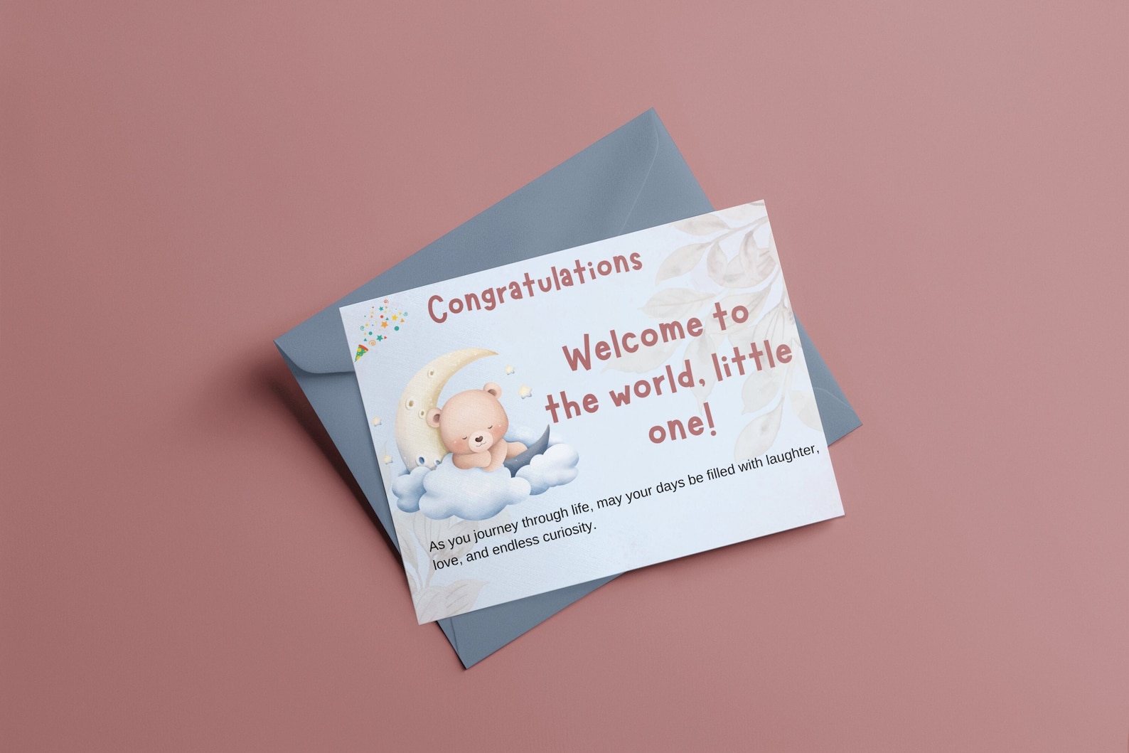 Printable New Baby Card New Baby Card Printable Digital New Baby Cards ...