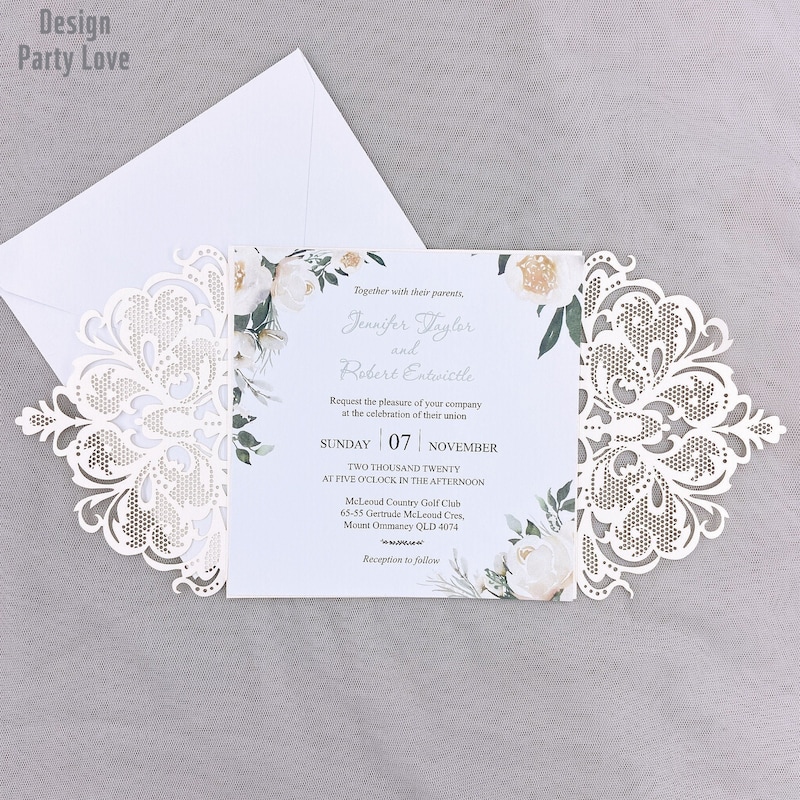 Lace Wedding Invitations - Etsy