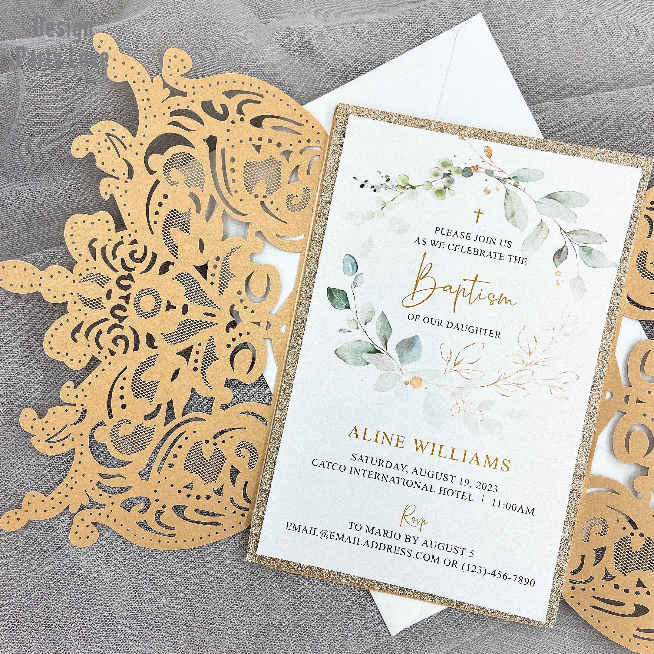 European High-end Dark Gold Wedding Invitation Card Laser | Etsy