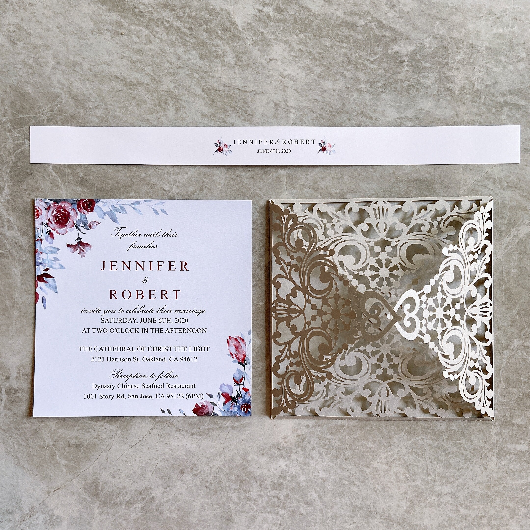 Wedding Invitations Laser Cut Invitation Card Grey for Wedding - Etsy