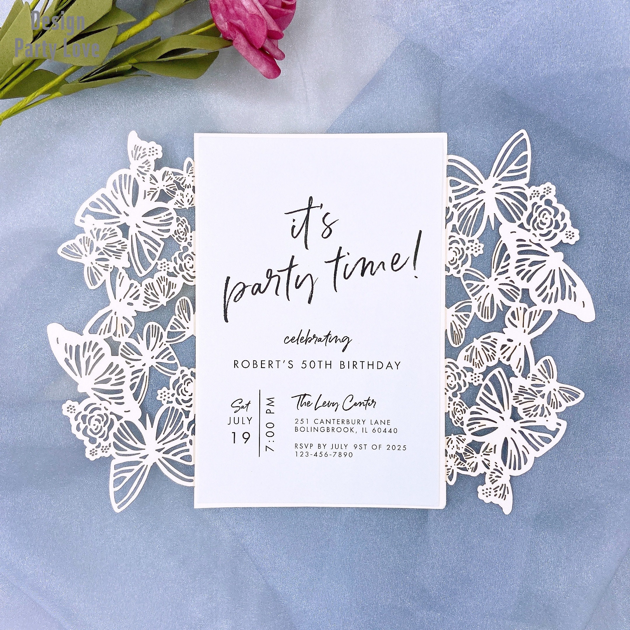 Ivory Butterfly Laser Cut Invitations Cards Invitation Quinceanera ...