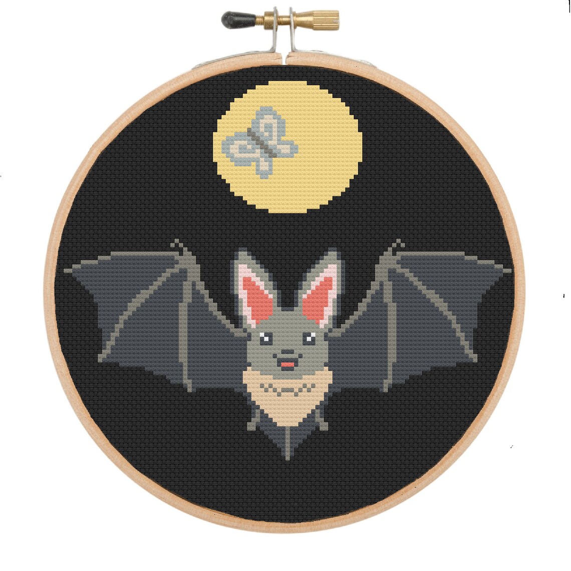 Cute Bat Flying Cross Stitch Pattern for Digital Download - Etsy