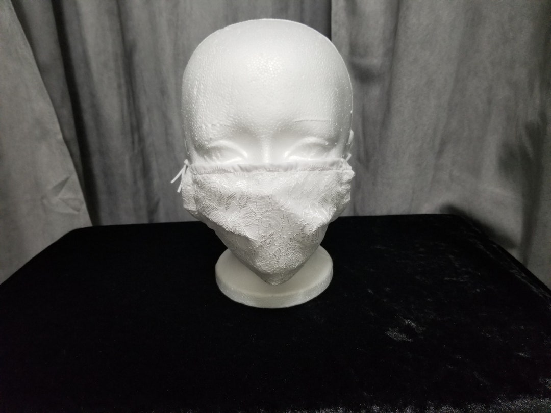 White Lace Face Mask, Lace , Washable, Reusable, Women's Face Mask ...