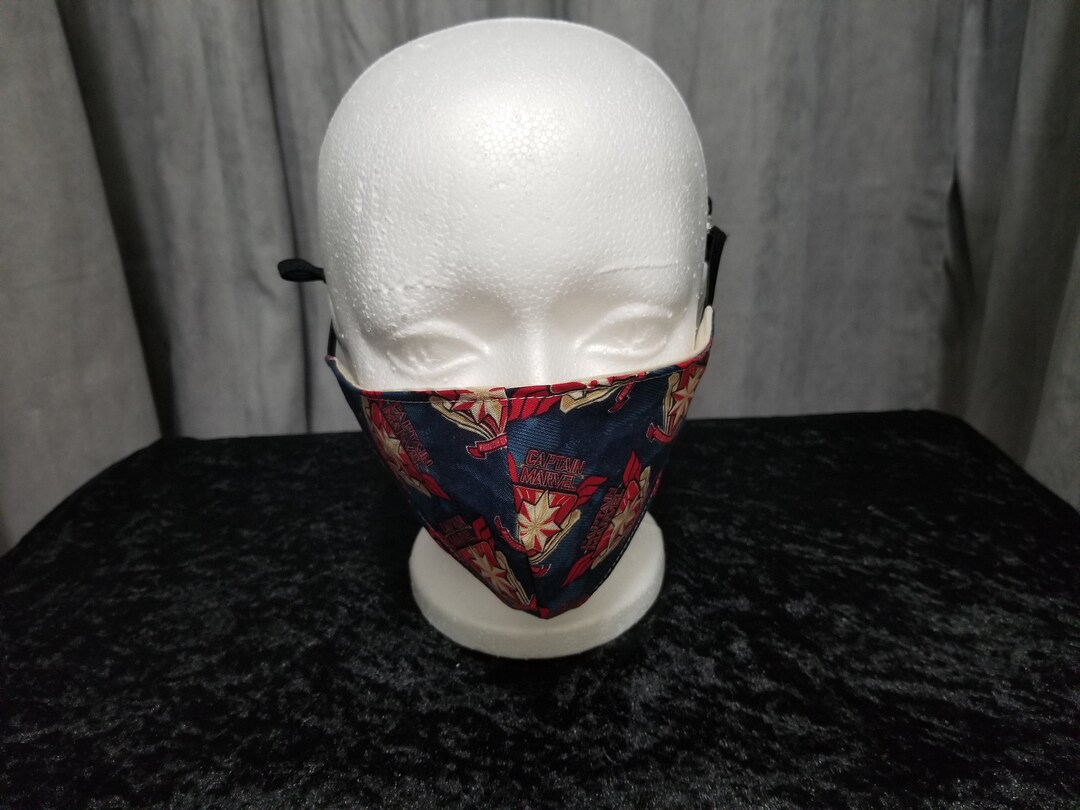 Captain Marvel Face Mask, 2 in 1 Face Mask , Reversible Face Mask ...