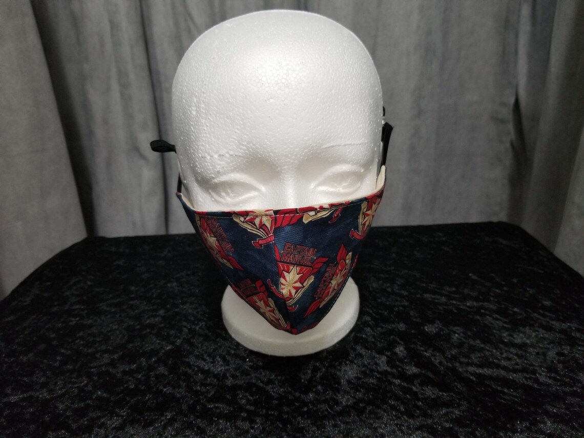 Captain Marvel Face Mask, 2 in 1 Face Mask , Reversible Face Mask ...