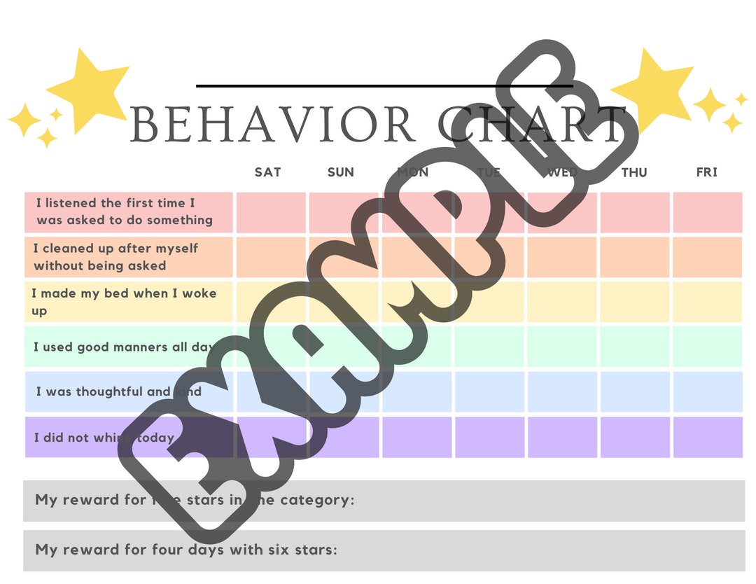 Behavior Chart - Etsy