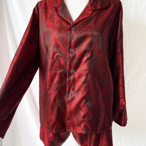 Ruby Red Burgundy Paisley Print Silky Satin Pyjamas Pjs - Etsy