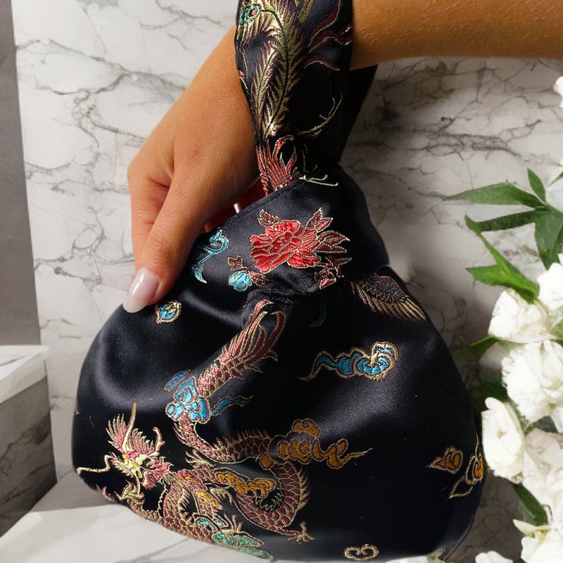 Silk Knot Bag Blue - Etsy UK