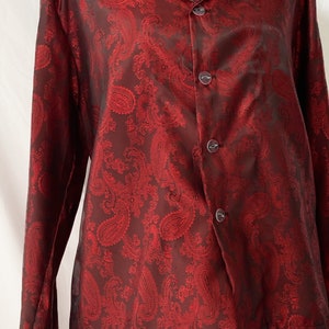 Ruby Red Burgundy Paisley Print Silky Satin Pyjamas Pjs - Etsy