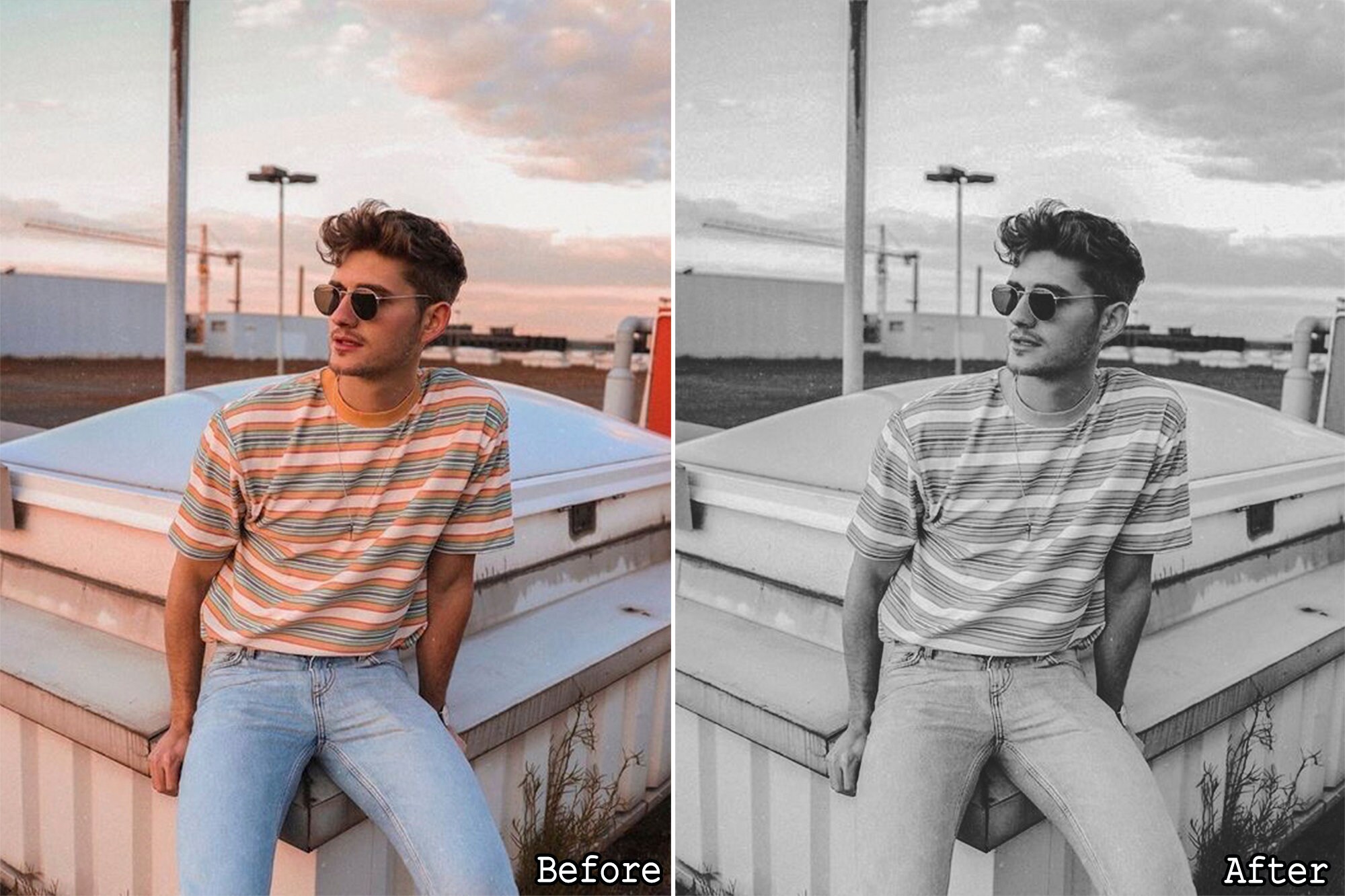 Dark Black and White Film Look Presets, Moody Tone Wedding Mobile ...