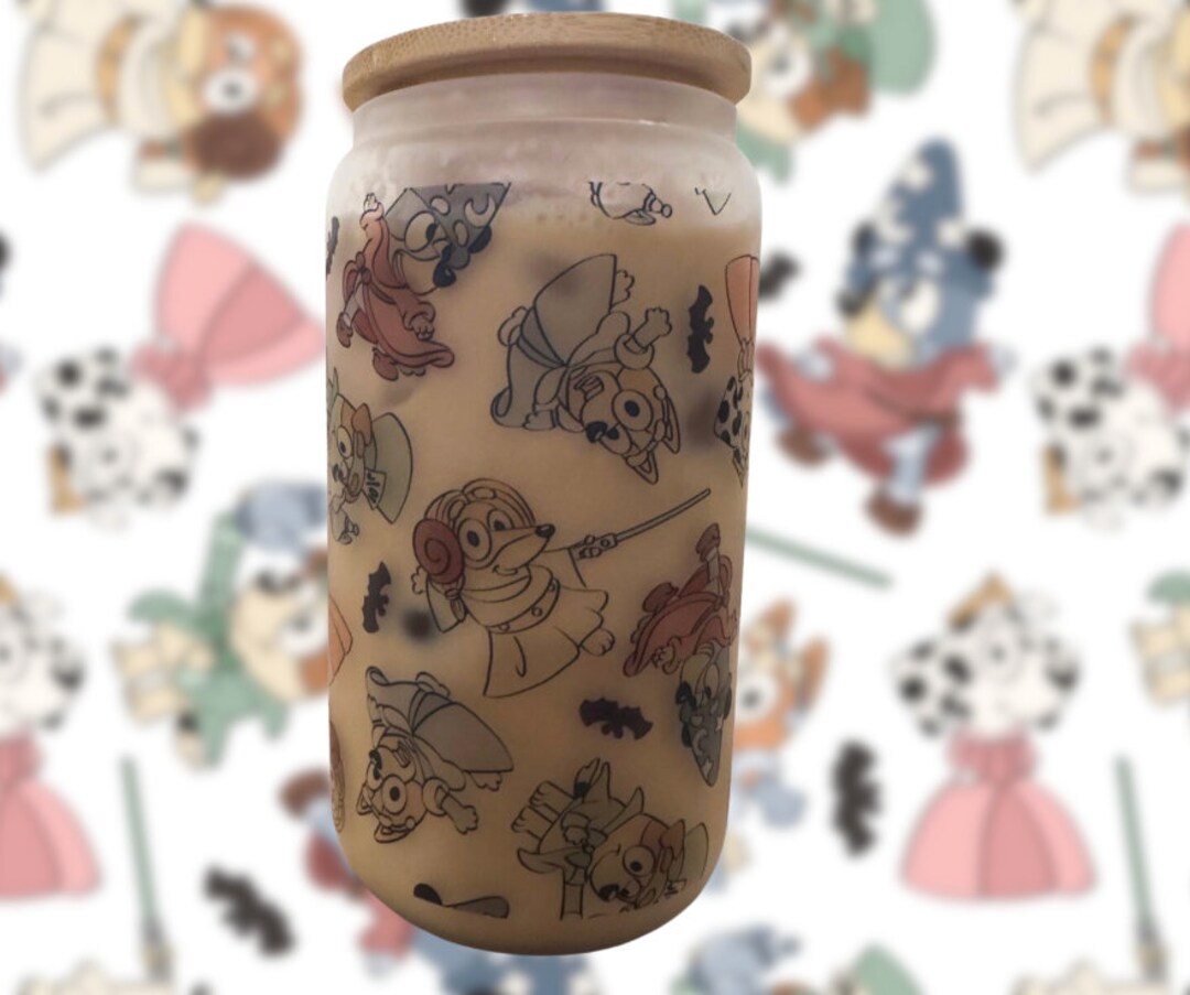 Bluey Disney Halloween Glass Cup - Etsy