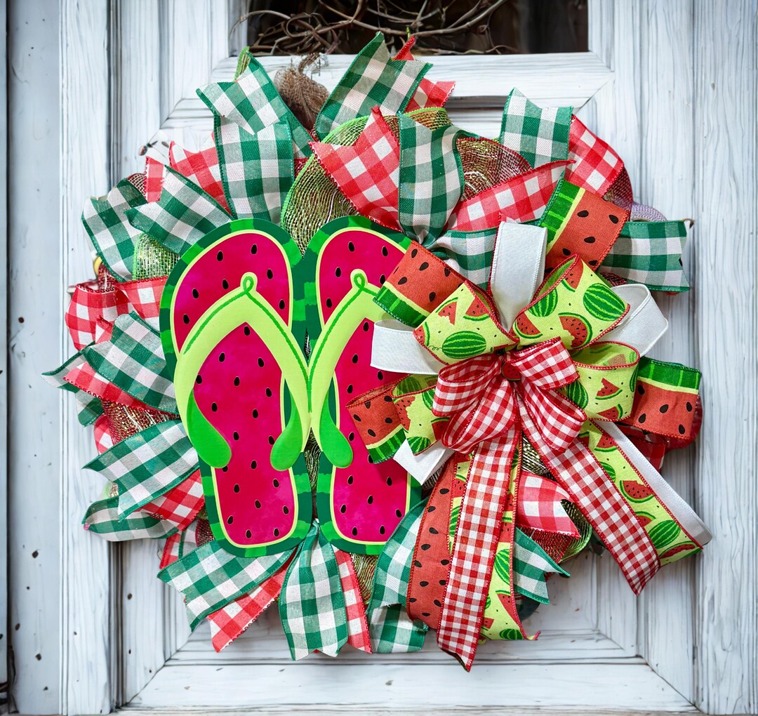 Watermelon Flip Flop Wreath - Etsy