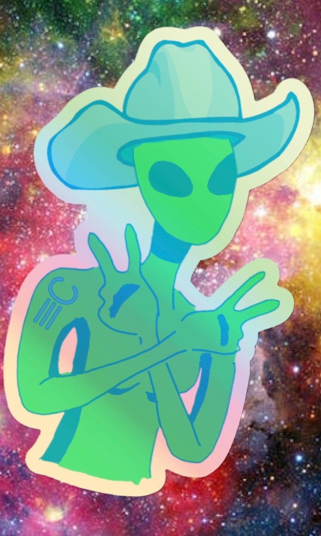 Cosmic Cowboy Sticker - Etsy
