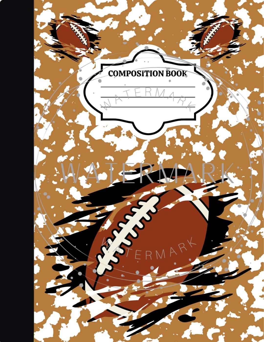 Football Composition Notebook Cover PNG | Sports Theme Digital Download ...