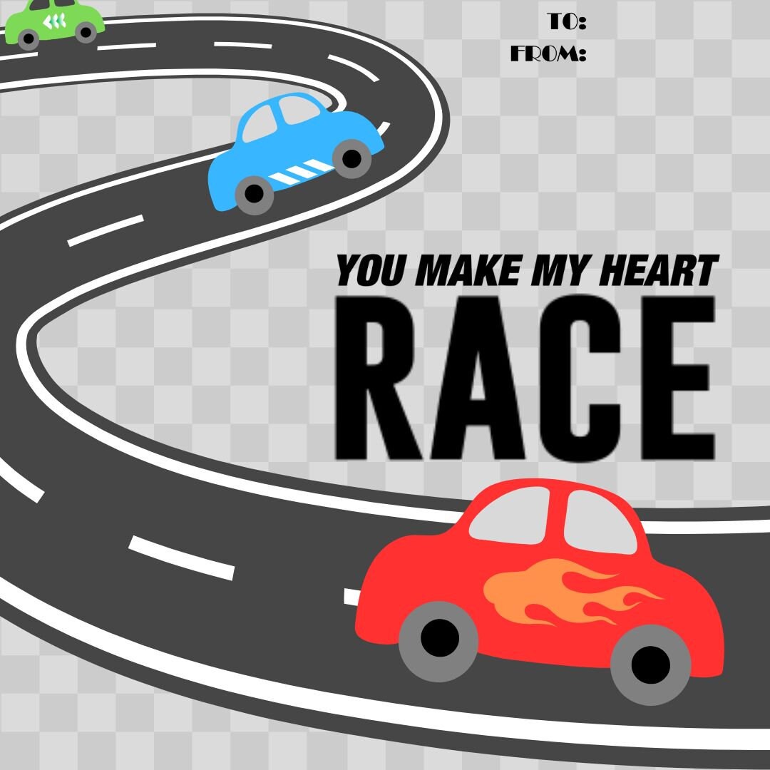 You Make My Heart Race Valentine - Etsy