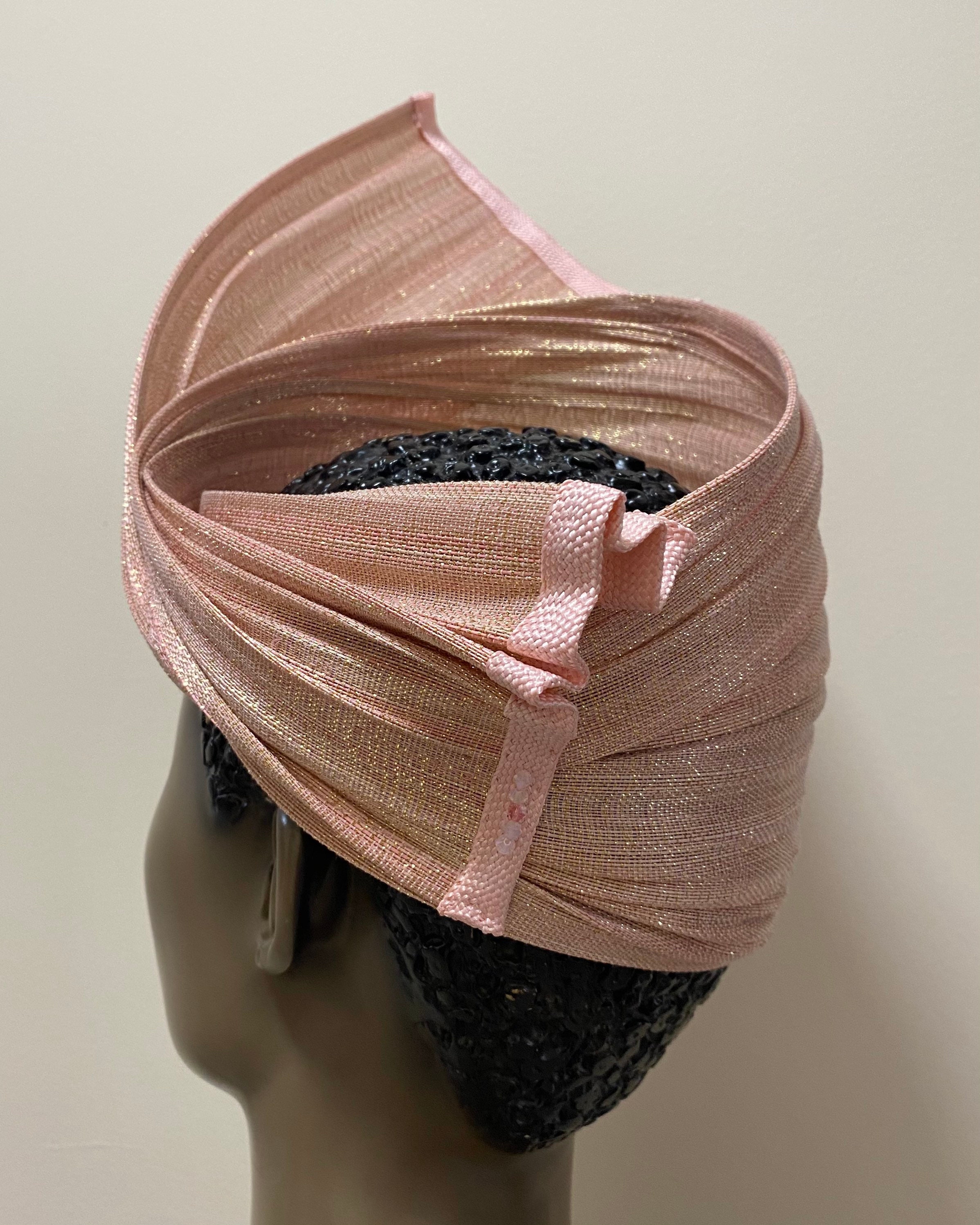 Baby Pink Sparkle Jinsin Straw Hat Open Crown. Sculpture - Etsy