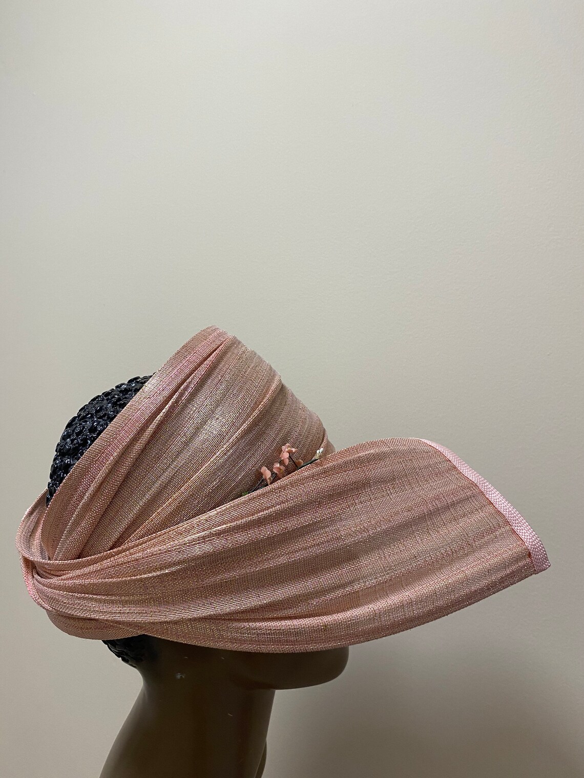 Baby Pink Sparkle Jinsin Straw Hat Open Crown. Sculpture - Etsy