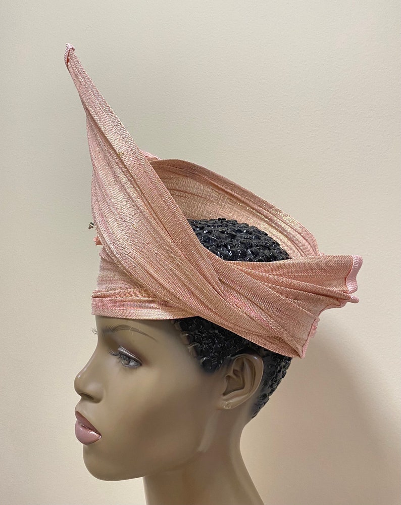 Baby Pink Sparkle Jinsin Straw Hat Open Crown. Sculpture - Etsy