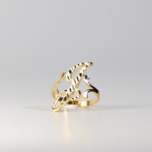 14K Solid Gold j Initial Cursive Ring Real 14k Gold Cursive Initial j ...