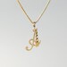 14k Gold a Initial Cursive Pendant Charm Gold Initial a Necklace Charm ...