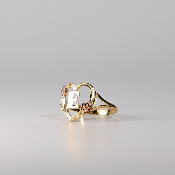 Initial Heart Ring - Etsy