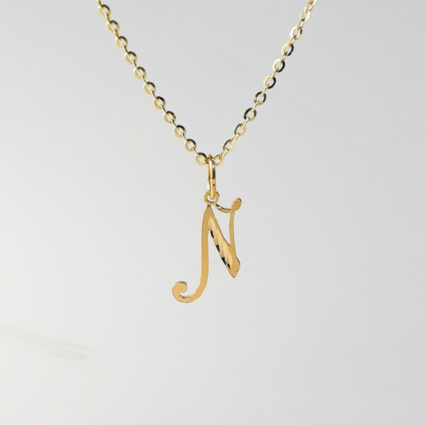 Letter N Necklace - Etsy