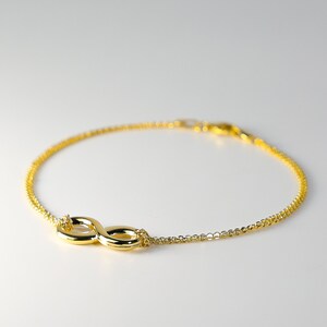 14K Gold Infinity Bracelet Gold Infinity Charm Bracelet for Her - Etsy