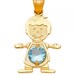 14k Gold March Birthstone Charm for Boys Gold Boy March - Etsy