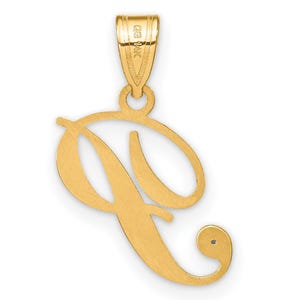 14K Gold Cursive Letter "p" Initial Pendant With Diamond – Diamond ...