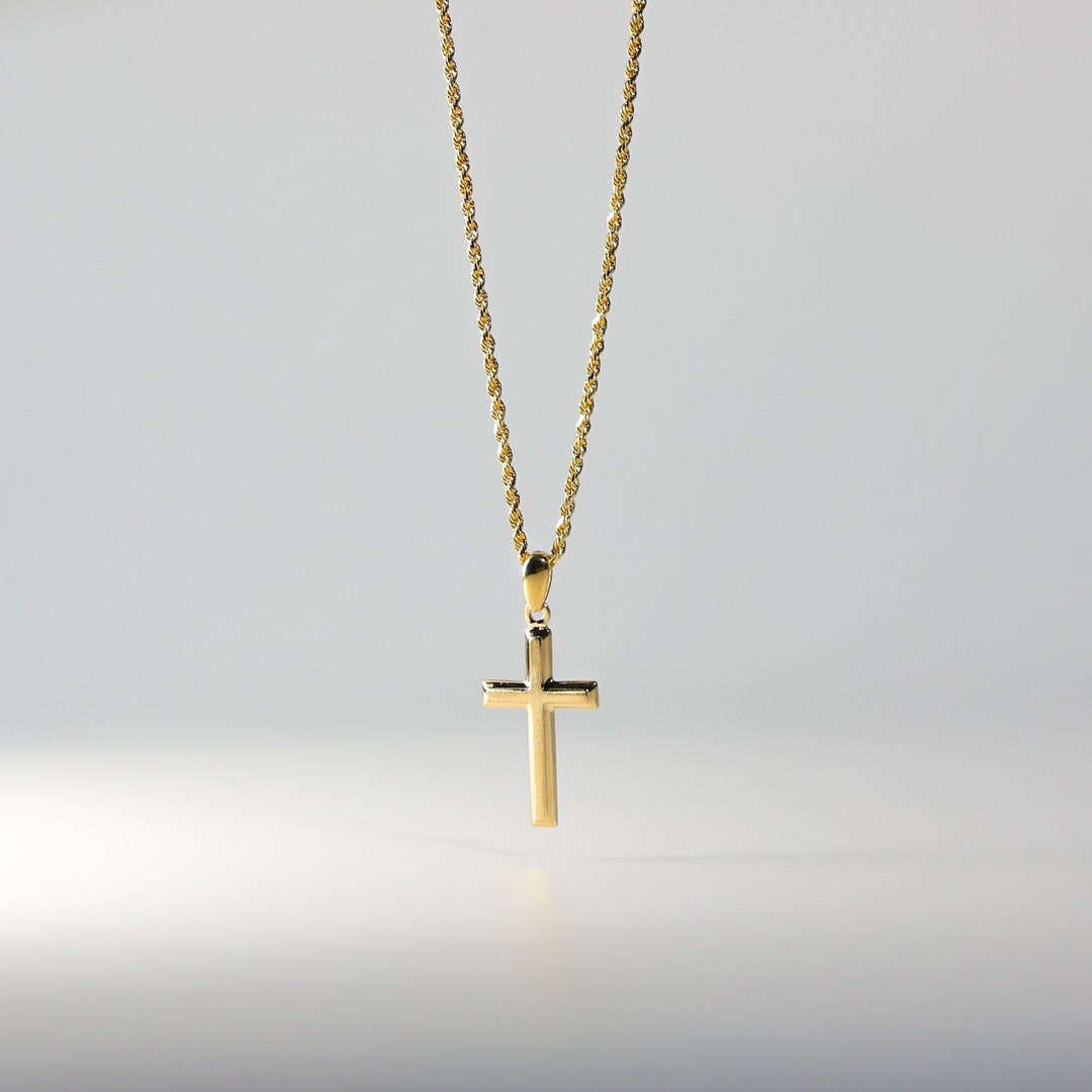 14k Gold Classic Cross Religious Pendant Charm Real Gold Classic Hollow ...