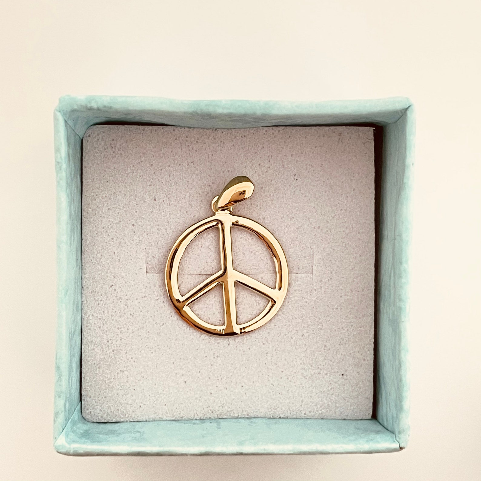 14k Real Gold Peace Sign Pendant/charm Real 14k Gold Peace - Etsy