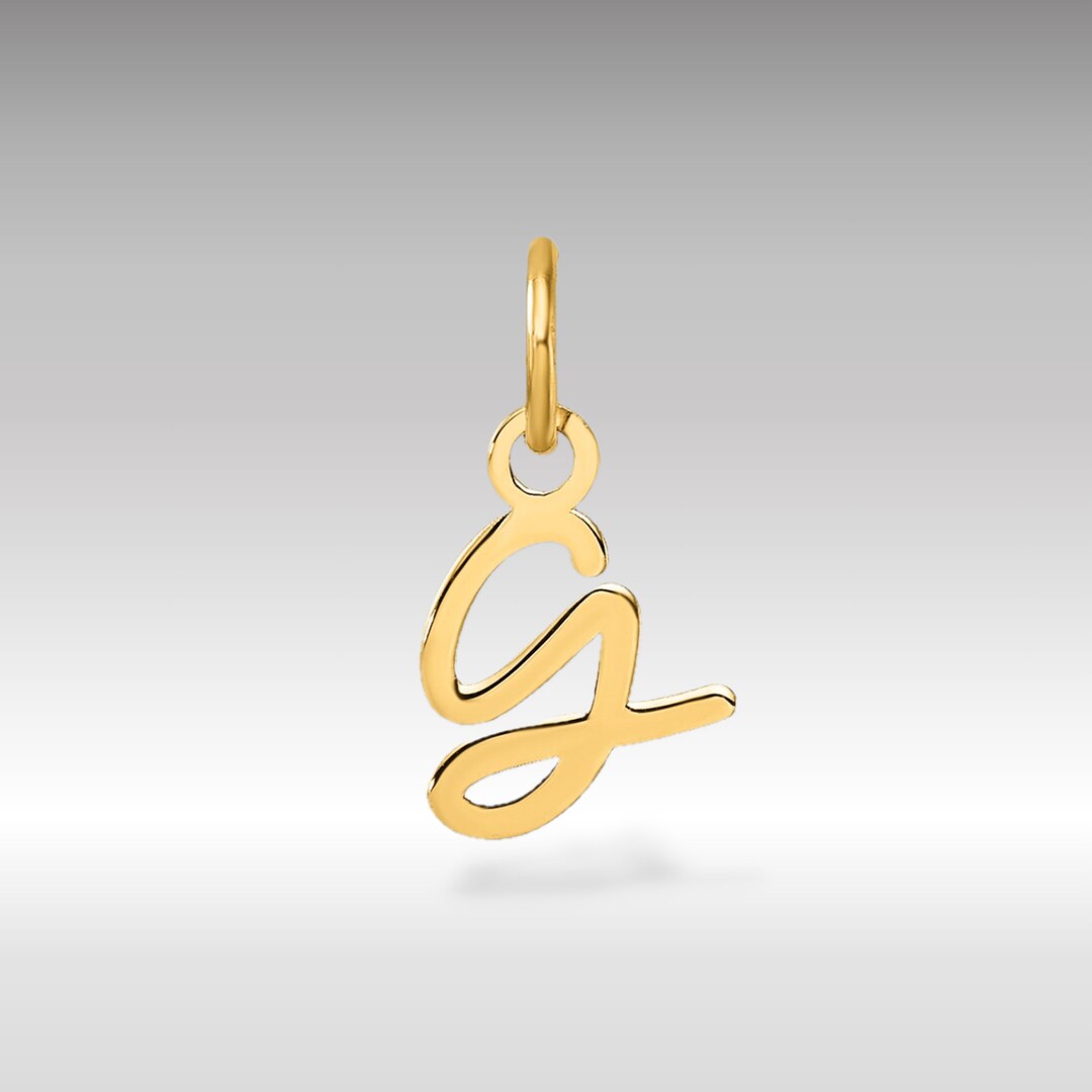 14K Gold Small Script Letter g Initial Pendant Dainty Personalized Pendant for Elegant Everyday ...
