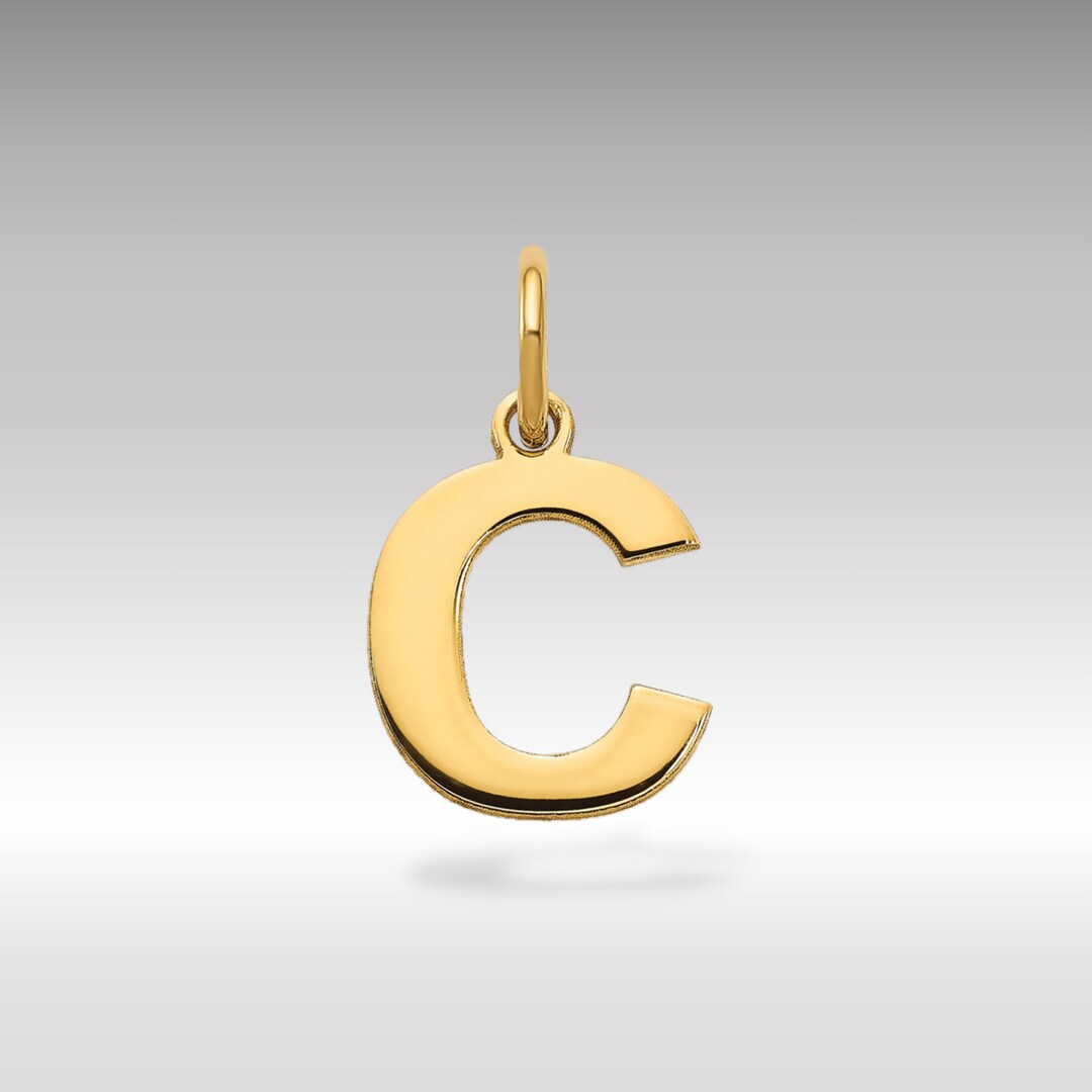 14K Gold Block Letter c Initial Pendant Dainty Personalized Pendant for Elegant Everyday Wear ...