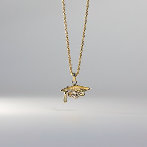14k Gold Graduation Hat Pendant Charm Real Shiny Gold Graduation Cap ...
