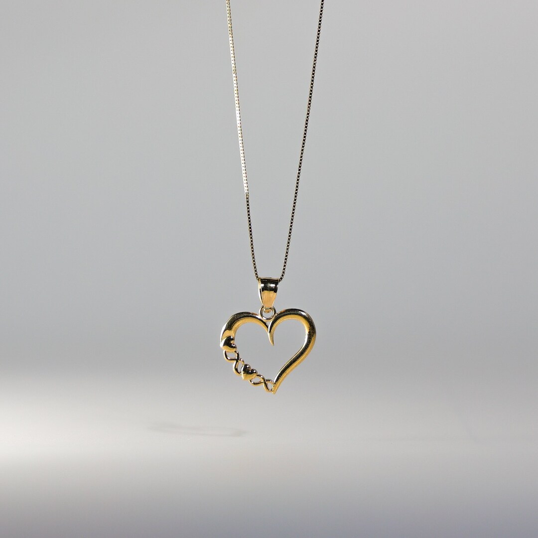 14k Gold Heart Pendant Charm- Real Gold Heart Necklace Charm for Her - Etsy