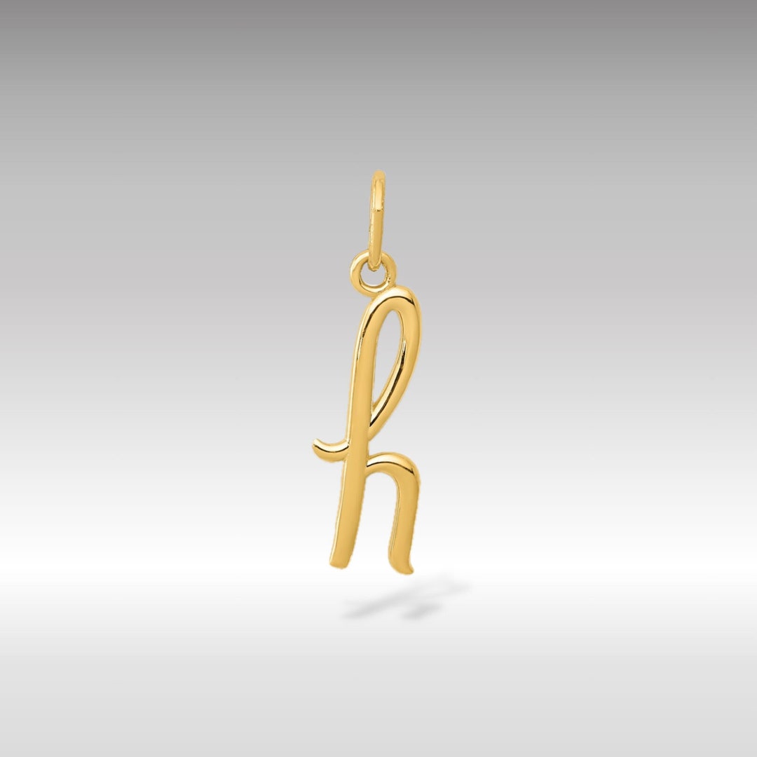 14K Gold Lowercase Initial h Pendant Dainty Personalized Pendant for ...