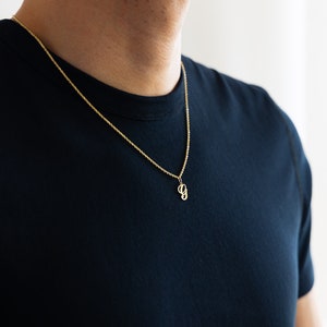 14k Gold g Initial Cursive Pendant Charm Gold Initial g Necklace Charm ...