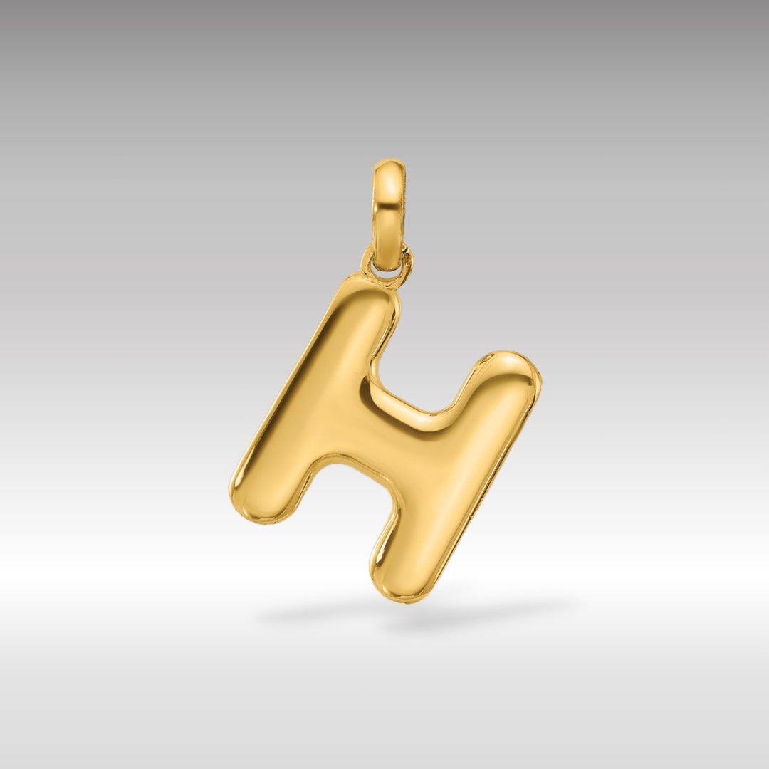 14K Gold Fancy Letter h Initial Pendant Dainty Personalized Pendant for ...