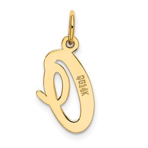 14K Gold Script Letter o Initial Pendant Dainty Personalized Pendant ...