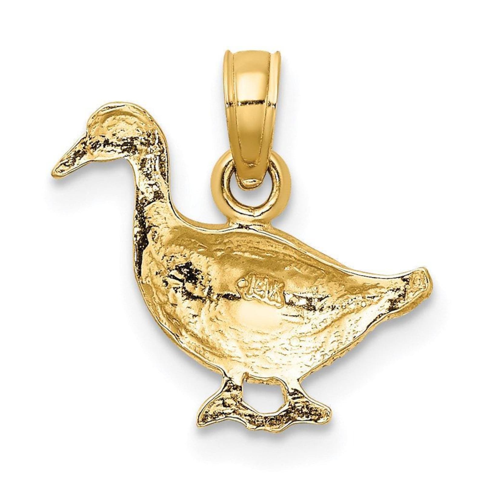 14K Solid Gold Goose Pendant Necklace: Elegant Farm Animal Charm - Etsy