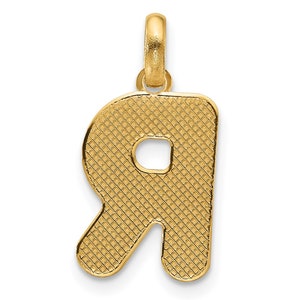 14K Gold Fancy Letter r Initial Pendant Dainty Personalized Pendant for ...