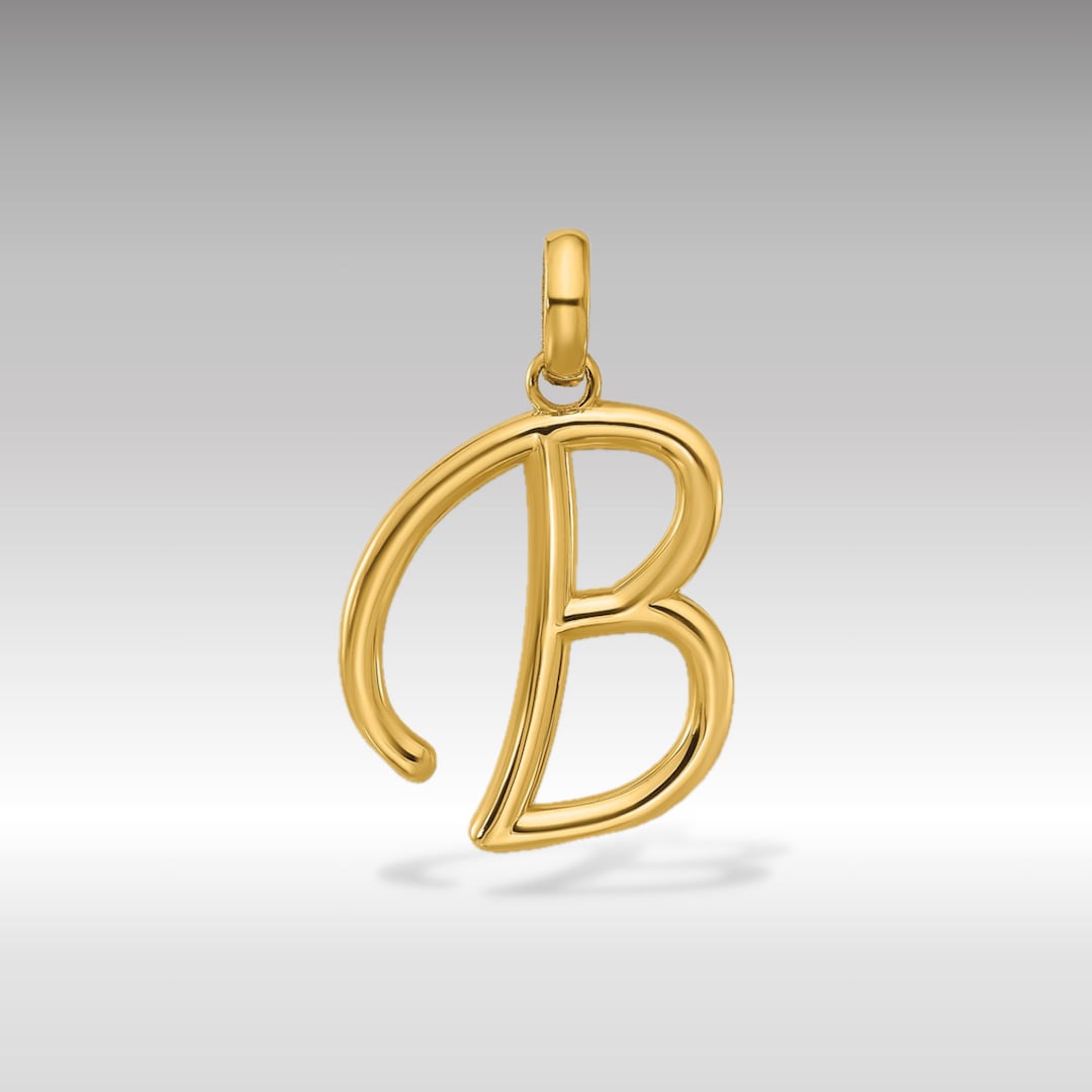 14K Gold Fancy Letter 'B' Charm Pendant Fine Jewelry Personalized ...