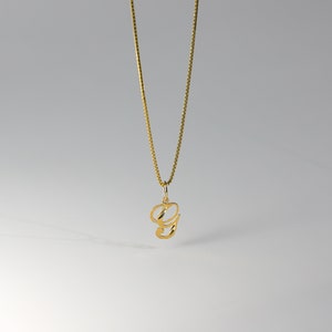 14k Gold g Initial Cursive Pendant Charm Gold Initial g Necklace Charm ...