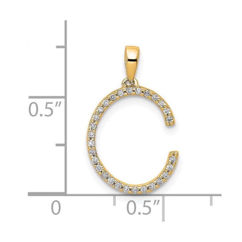 14k Gold Diamond Letter "c" Initial Pendant Necklace – Gold Initial ...