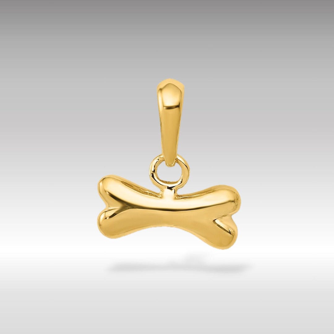 14k Gold Dog Bone Pendant: Adorable Pet Lover Charm - Etsy