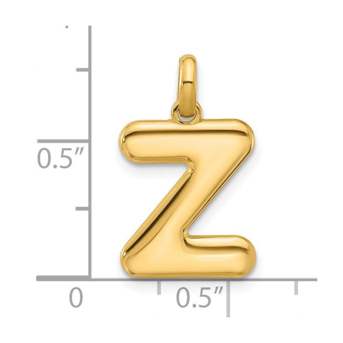 14K Gold Fancy Letter "z" Initial Pendant - Dainty Personalized Pendant ...